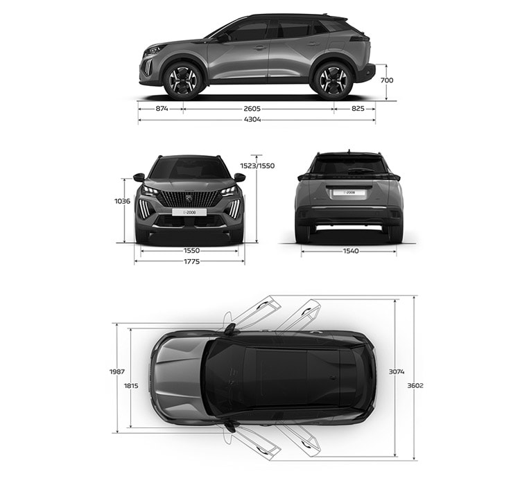 Peugeot 2008 Kofferraum Masse